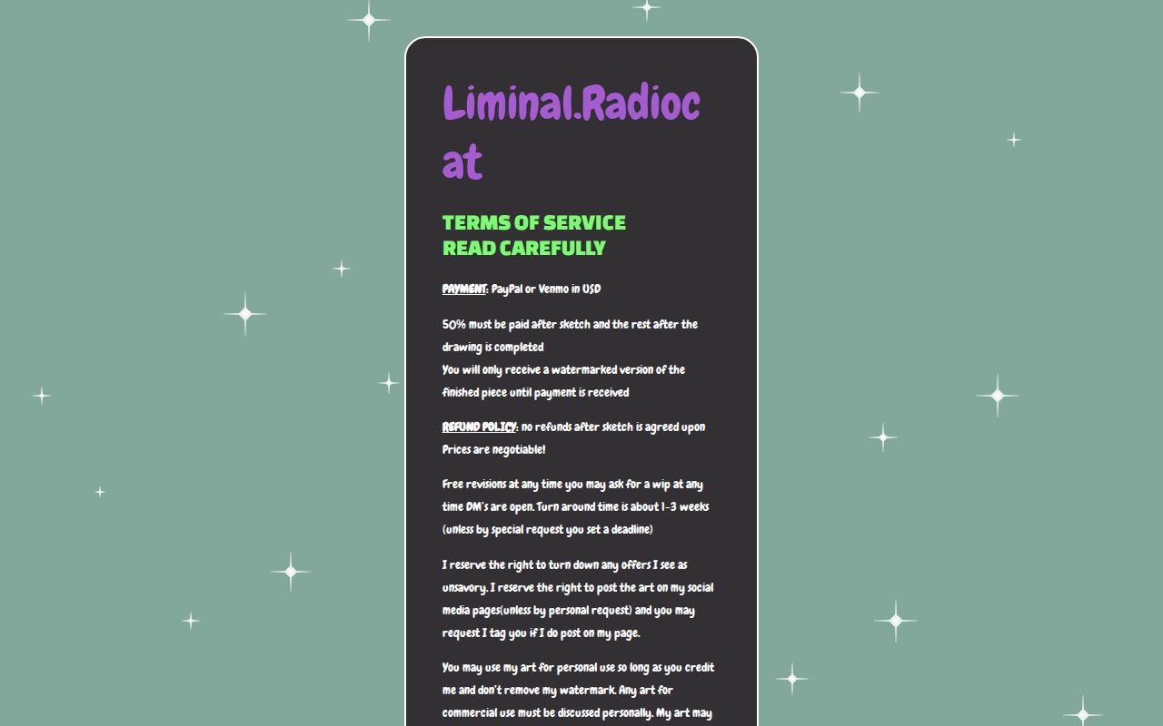 Liminal radiocats commissions